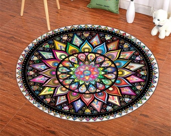 Mandala Round Rug - Etsy