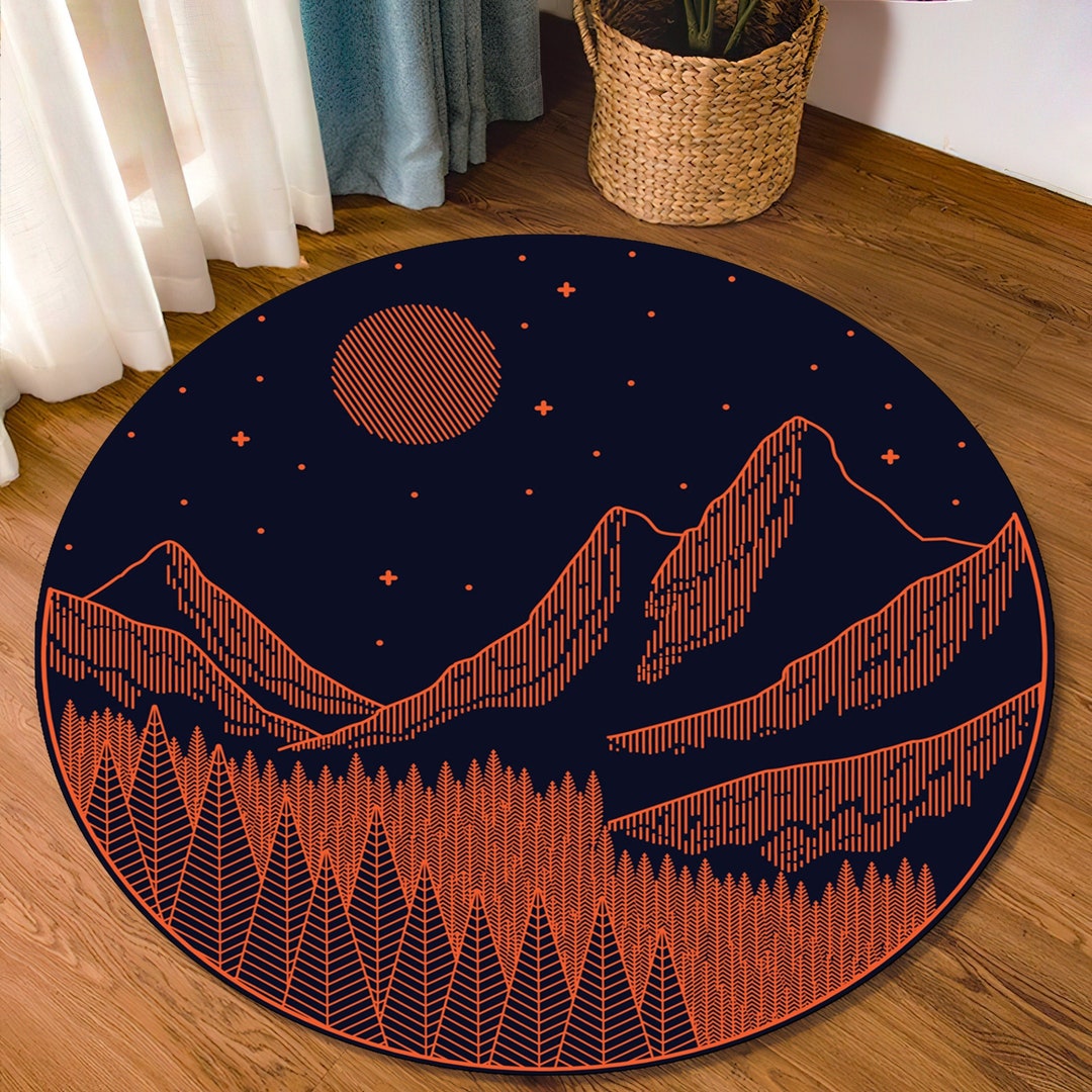 Landscape Rug Mountains Rug Living Room Rug Non-slip Rug - Etsy