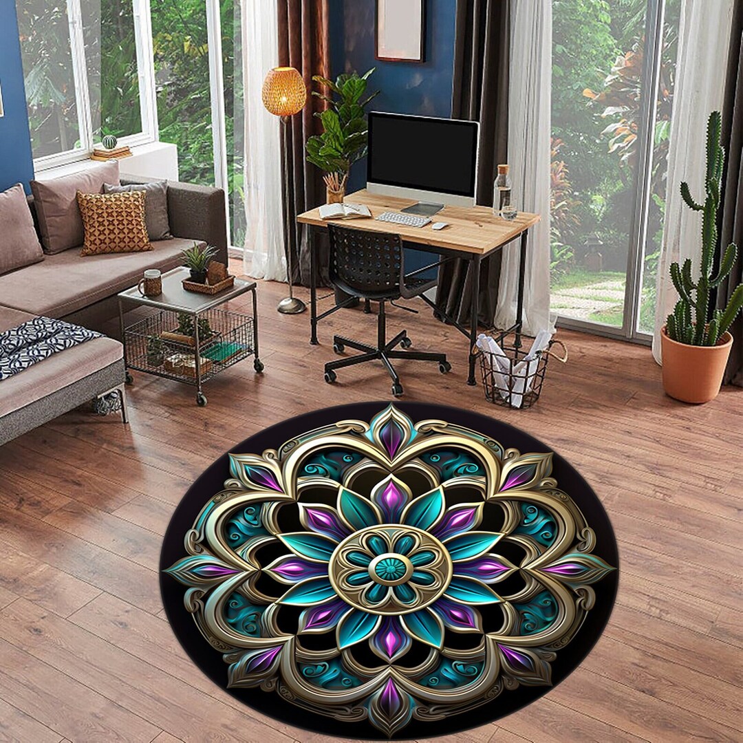 Mandala,mandala Rug,mandala Round Rug,round Rug,mandala Pattern Round ...