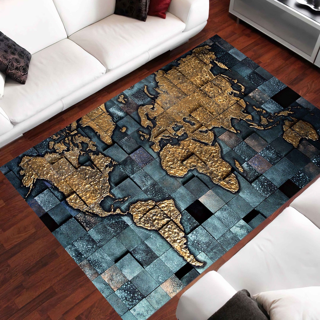 Historical Map, Map Decor, Map Rug, World Map Rug, Educational Rug, 3D ...