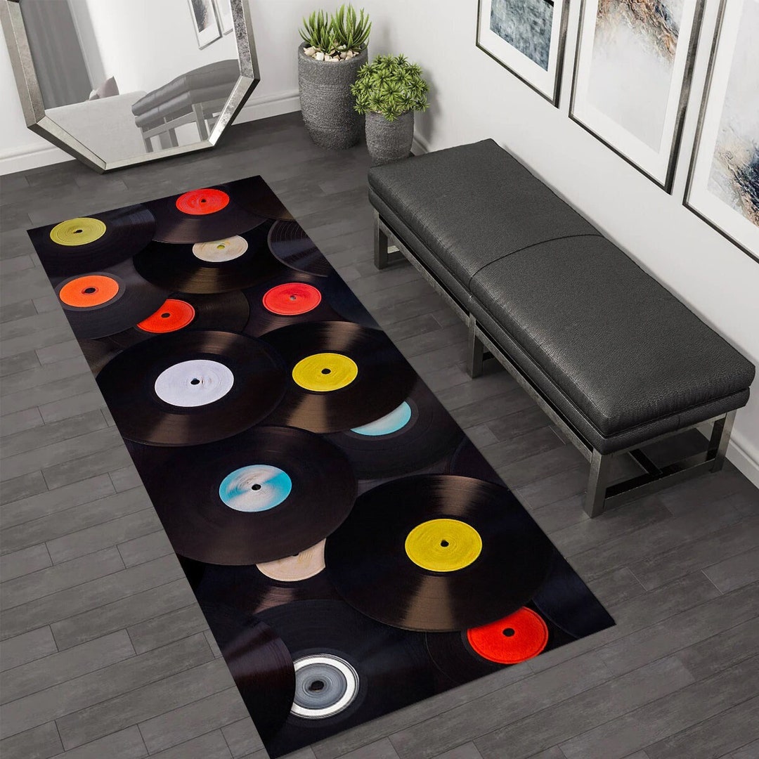 Record Rug, Record Themed Rug, Record Long Rug, Runner Rug, Music ...
