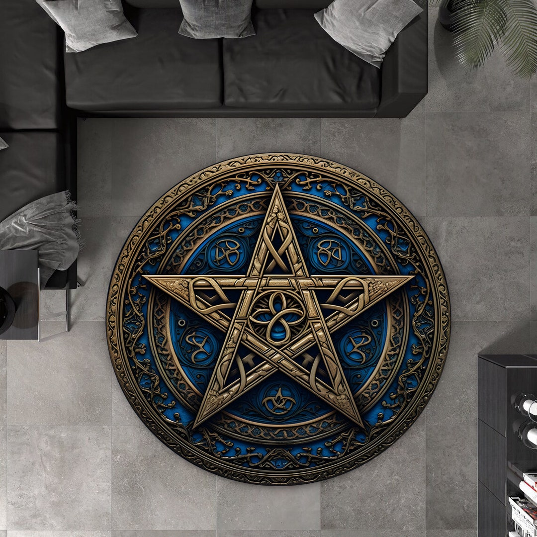 Supernatural Rug, Supernatural Devil's Trap Round Rug, Pentacle Symbol ...