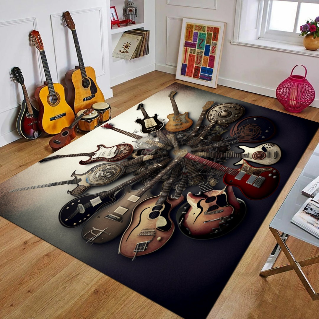 Guitar,guitar Design Rugs,music Rug,fan Rug,area Rug,popular Rug,modern ...