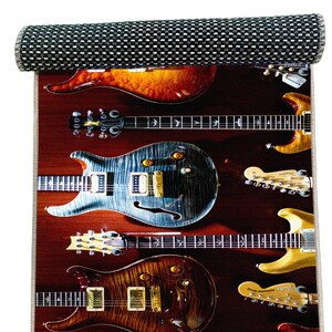Black White Guitar,guitar Design Rugs,music Rug,fan Rug,area Rug ...