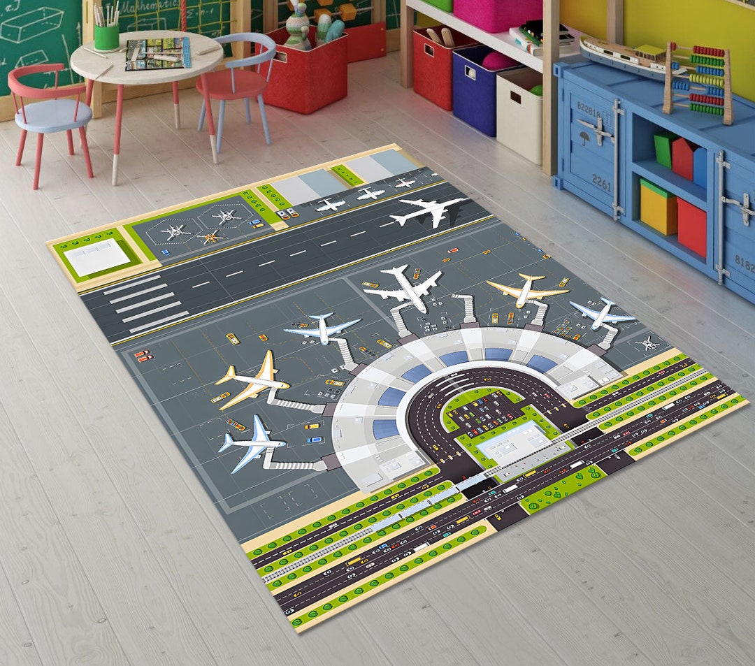 Airport Map Rug,runway Rug, Airport Decor Rug,aviation Rug,aircraft Rug ...