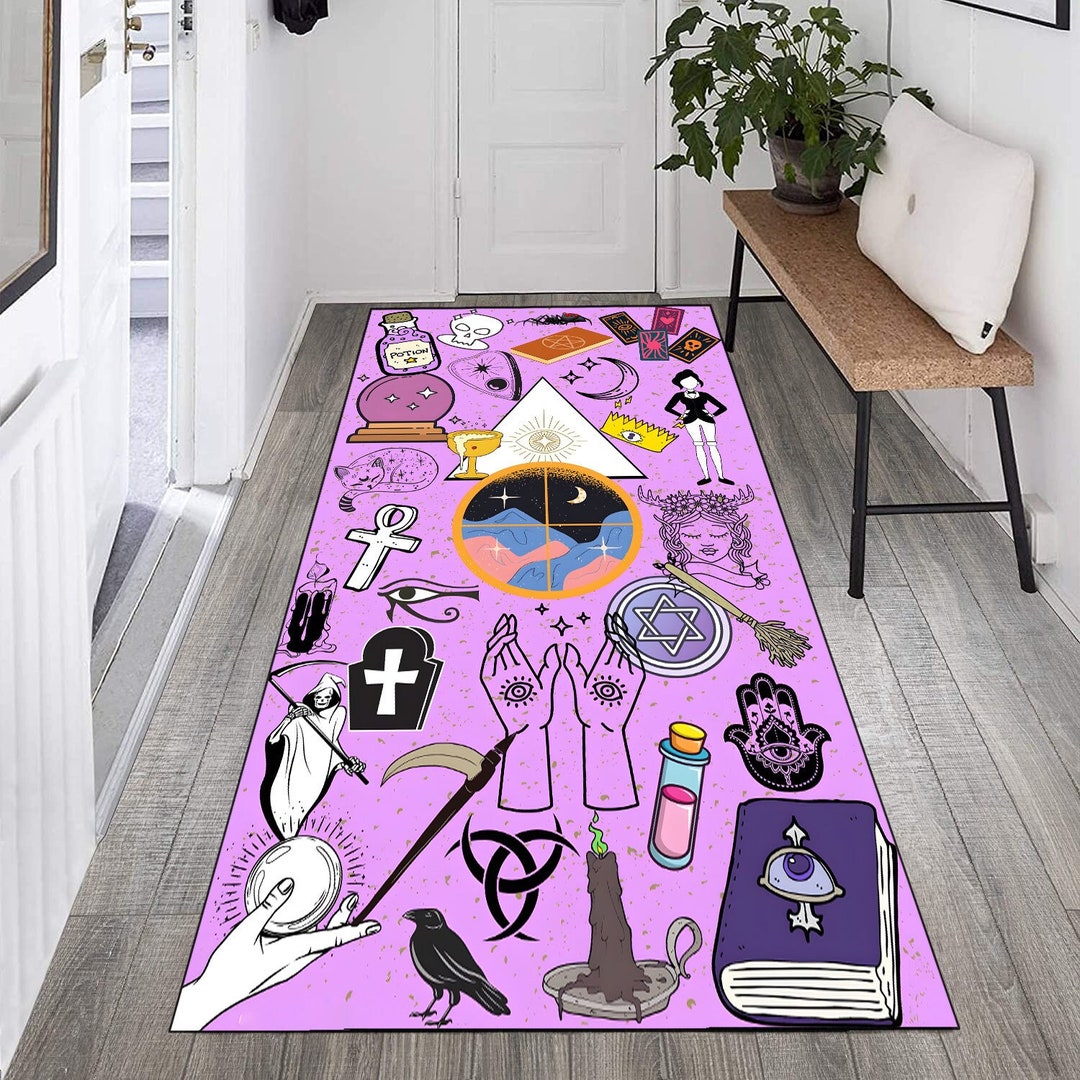 Magic Rug, Witch Rug,gothic Rug,gothic Home Decor,tarot Rug,runner Rug ...