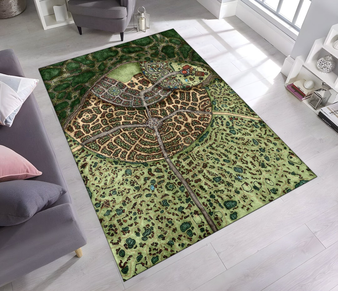 DND Map Rug,dnd City Rug, Dungeons Dragons Rug, Ruins of Thundertree ...