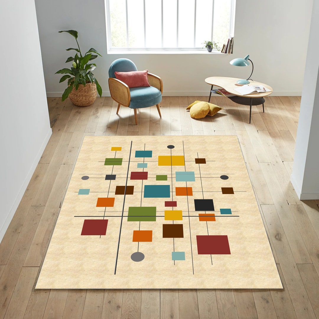 Mid Century Modern Rug, Mid Century Rug, Mid Century Kitchen Rug, Mid ...