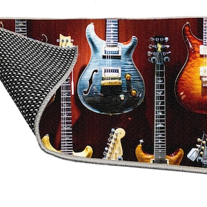 Black White Guitar,guitar Design Rugs,music Rug,fan Rug,area Rug ...
