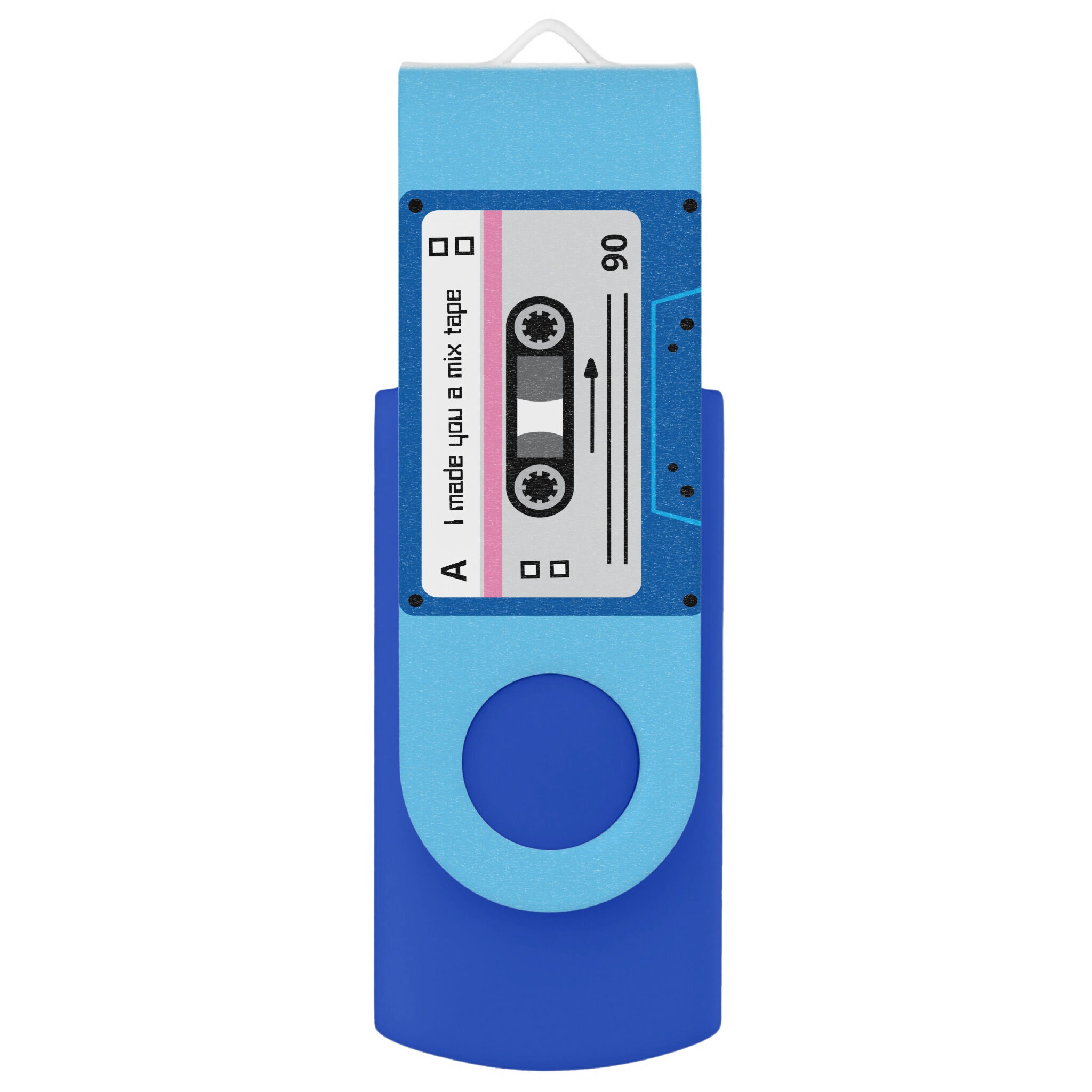 Old Skool Dark Blue Cassette Mix Tape USB Flash Drive Photos Music Text ...