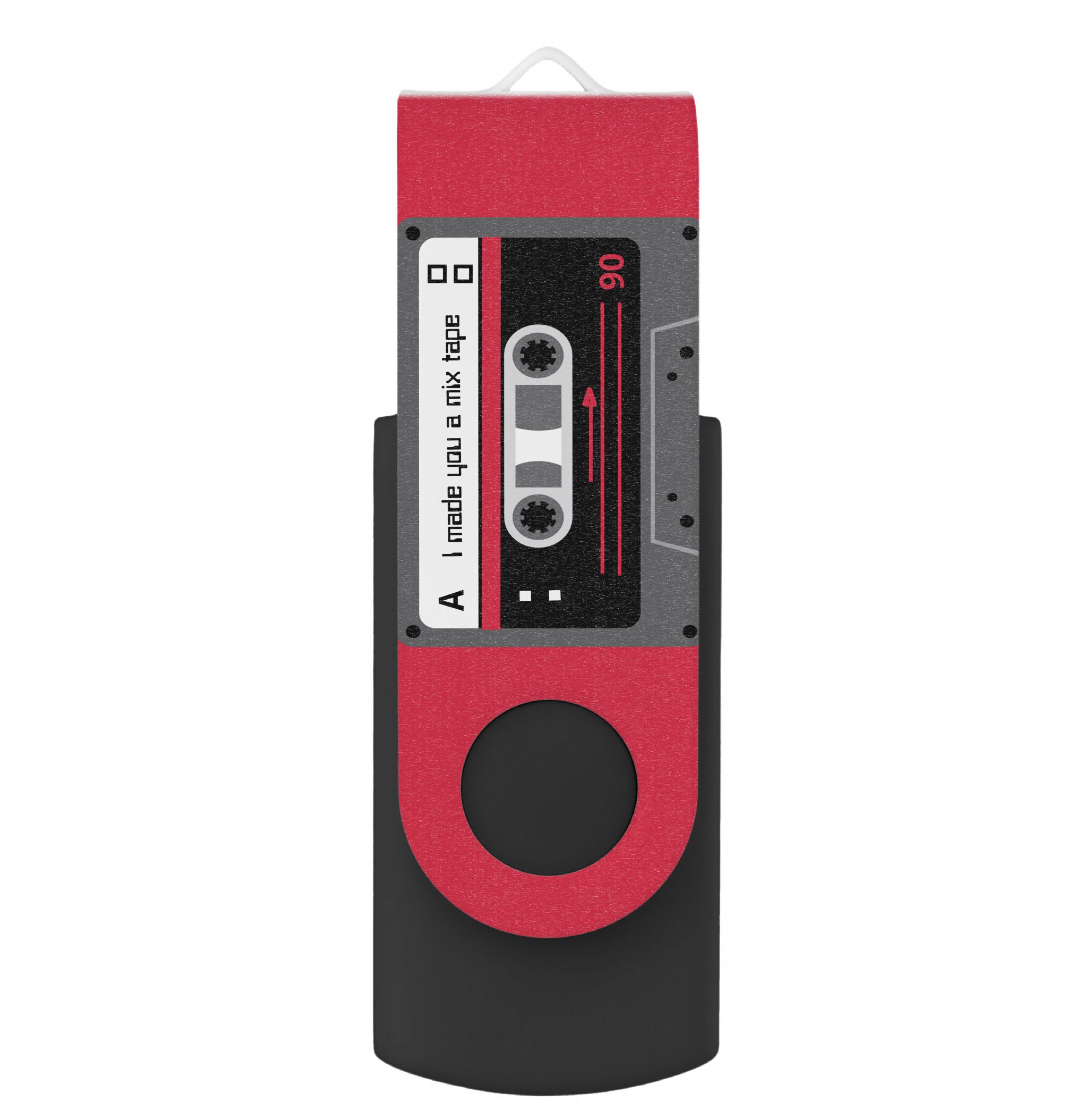 Old Skool Red and Black Cassette Mix Tape USB Flash Drive Photos Music ...