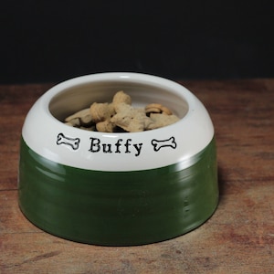 Personalised Cocker Spaniel Bowl: Handmade Ceramic Dog Dish, Ear-free ...
