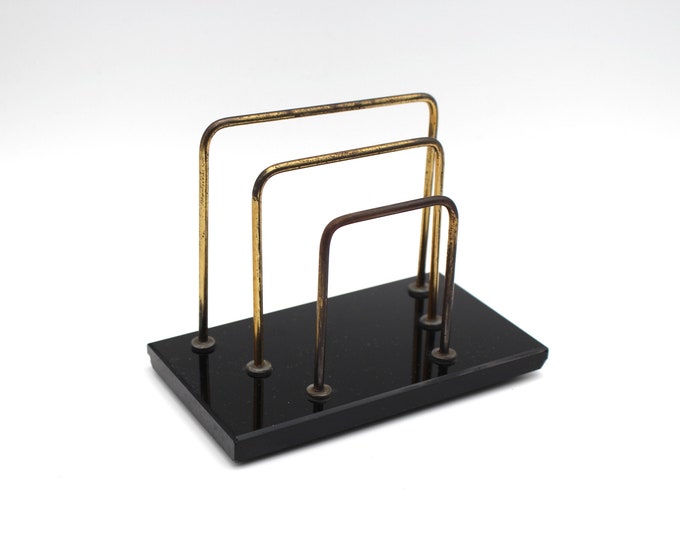 Art Deco Desk Decorative Letter Stand Metal on Marble 30s 40s - Etsy