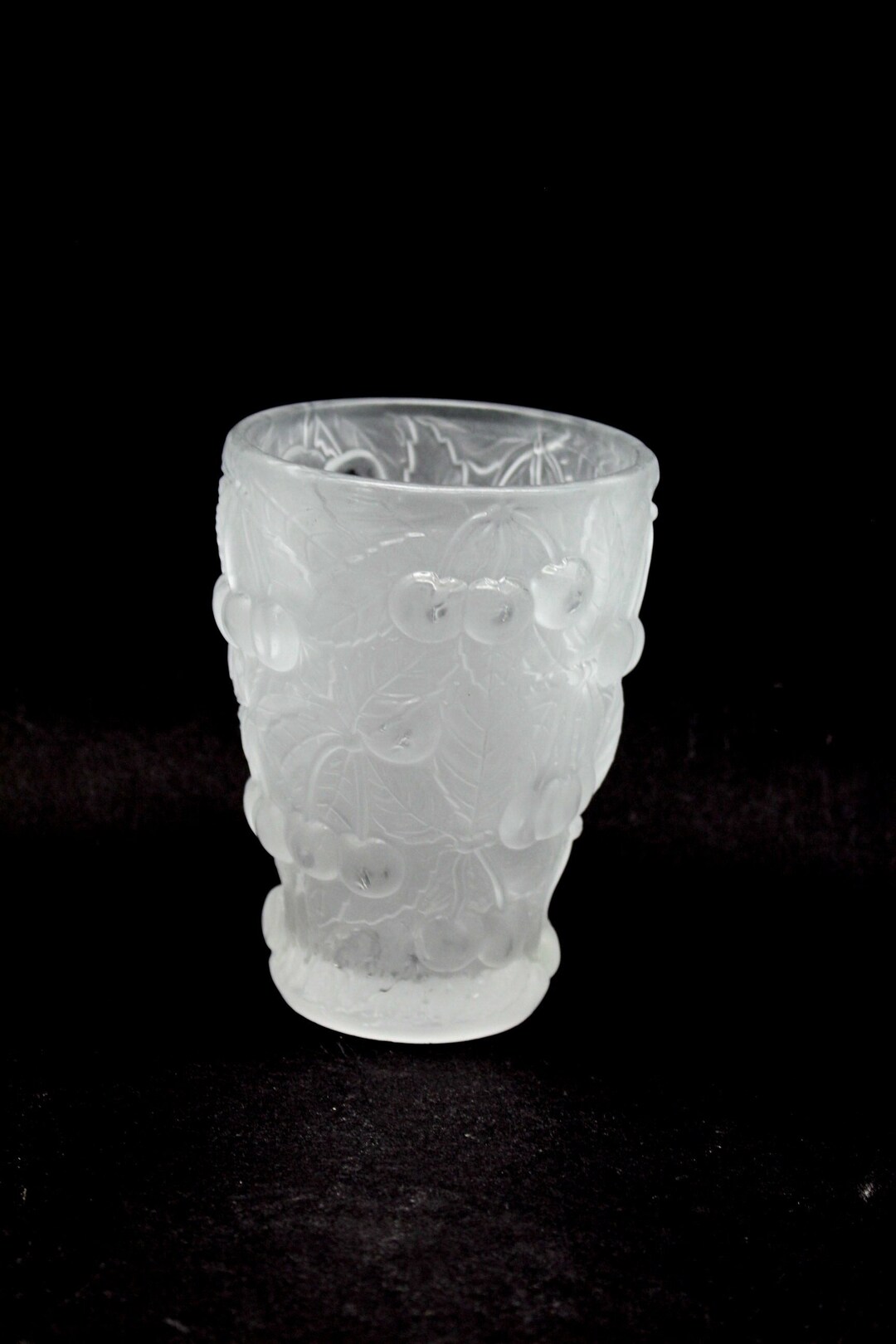 Art Deco Vase Joseph Inwald Frosted Barolac Czech Glass Cherries 1934 ...