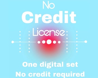 No Credit License 1 Digital Clipart, Stamp or Paper Set - Etsy
