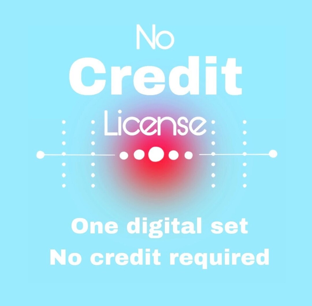 No Credit License 1 Digital Clipart, Stamp or Illustration Set - Etsy