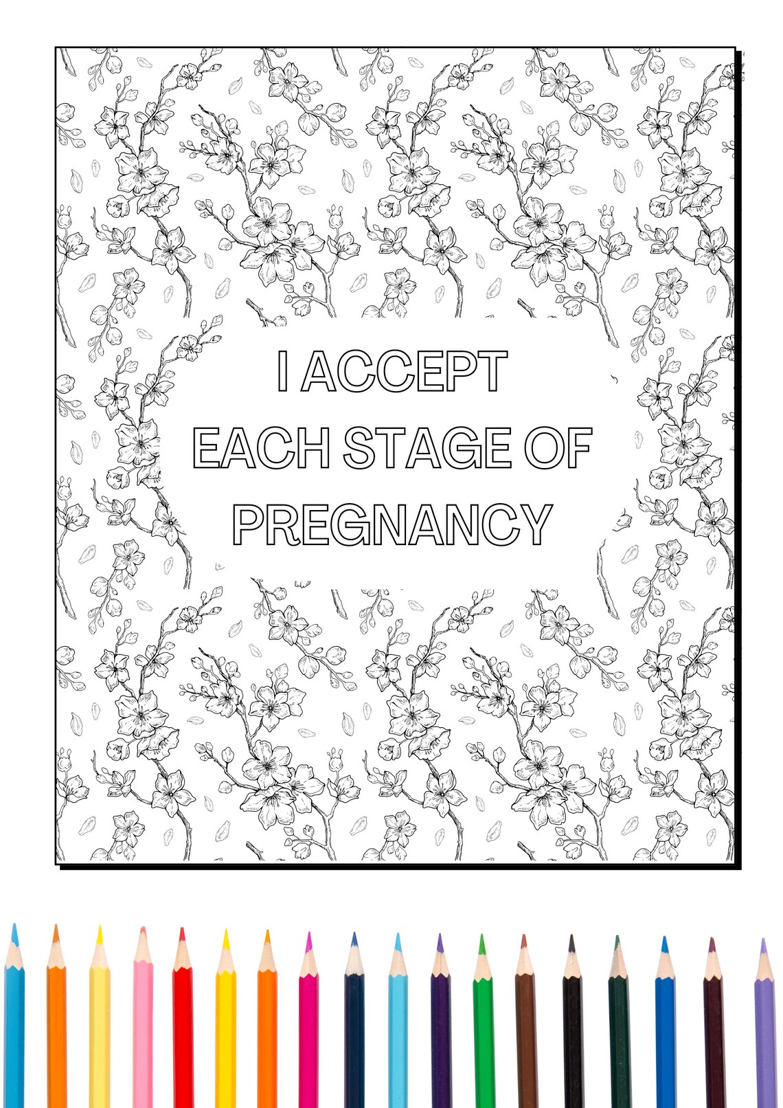 Pregnancy Affirmations Coloring Sheets for Positive Pregnancy ...