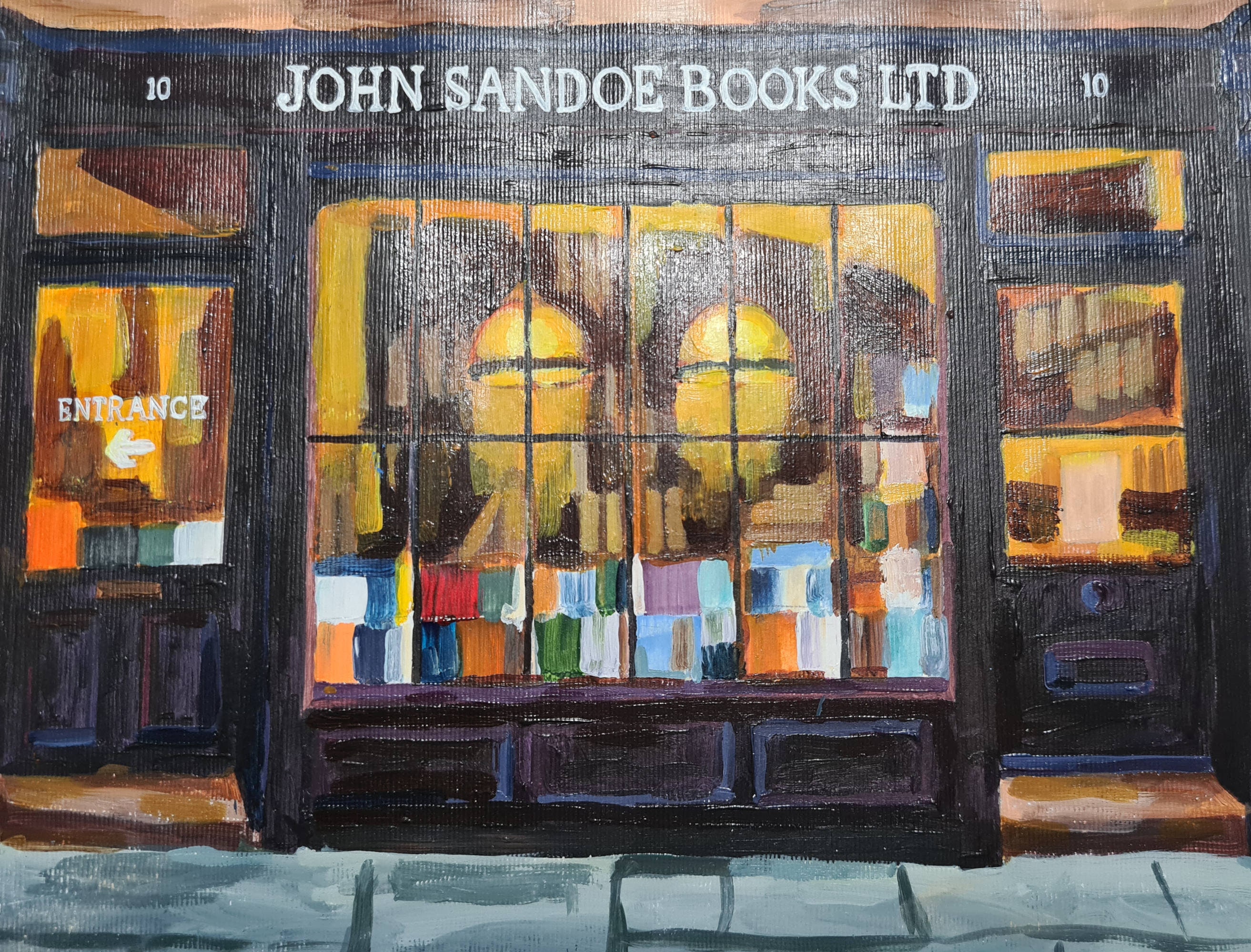 Bookshop, Shopfront, Acrylic Painting, Buildings, Pastels, Architecture ...