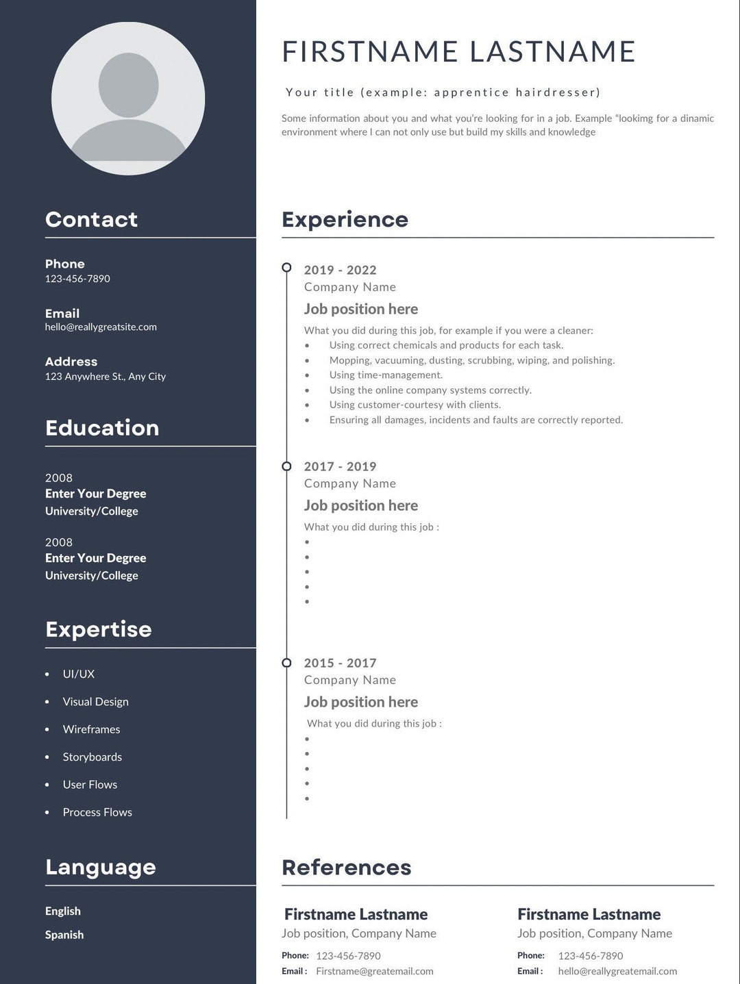 Basic Resume Template - Etsy