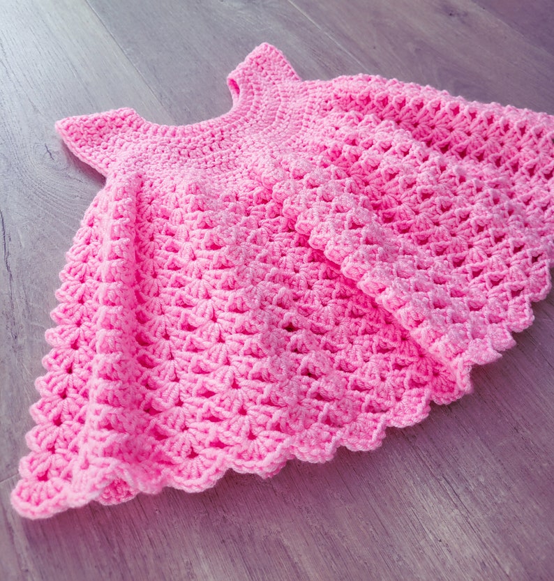 Crochet Baby Dress Pattern PDF, Baby Girl Dress Tutorial, Infant Dress ...