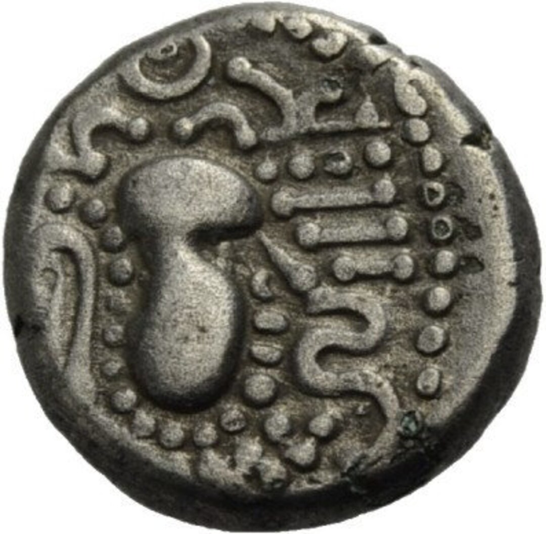 Authentic Ancient Indian Silver Drachma Coin. India Chalukyas of ...