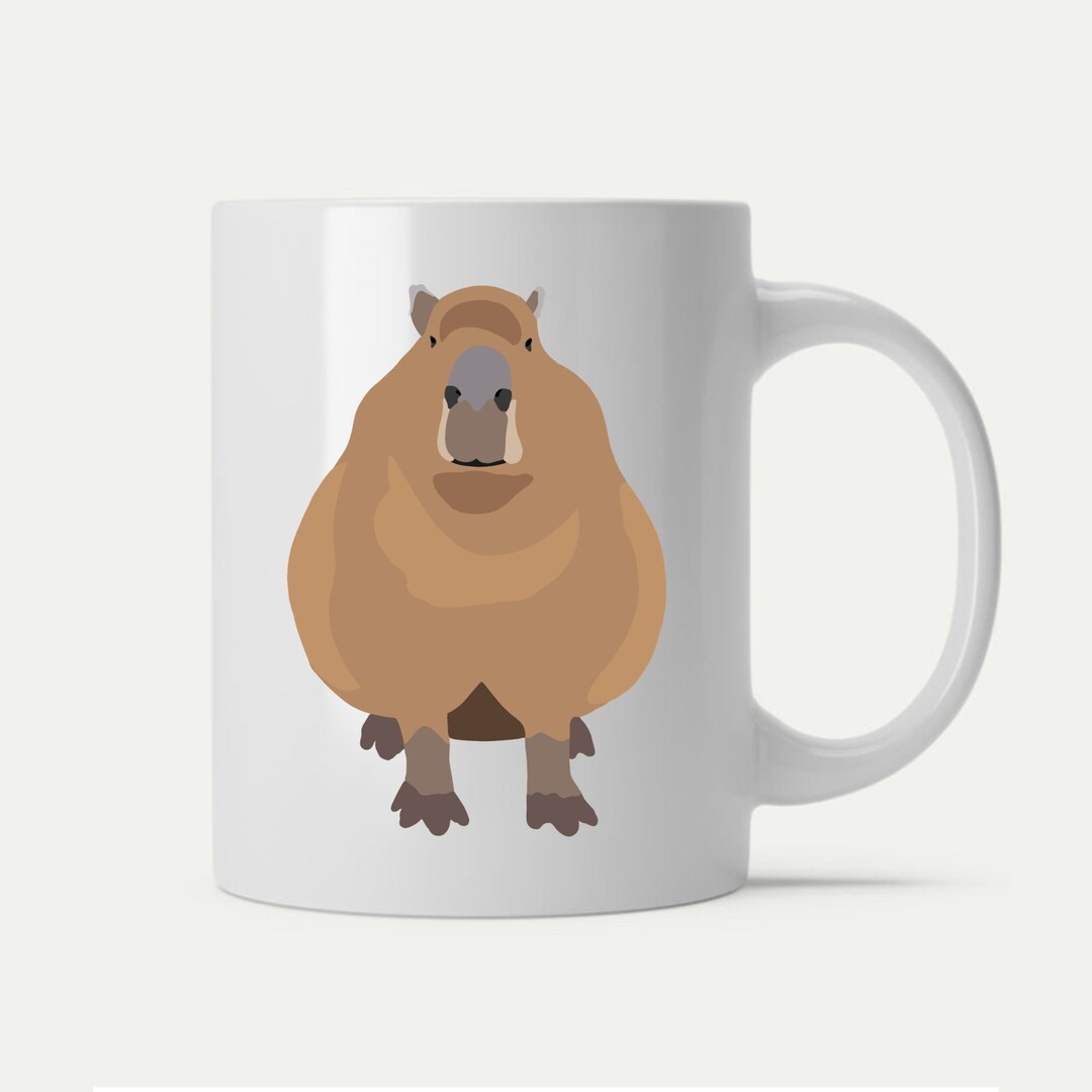 Capybara Mug / Funny Animal Mug / Capybara Gift / Glossy Mug / Simple ...