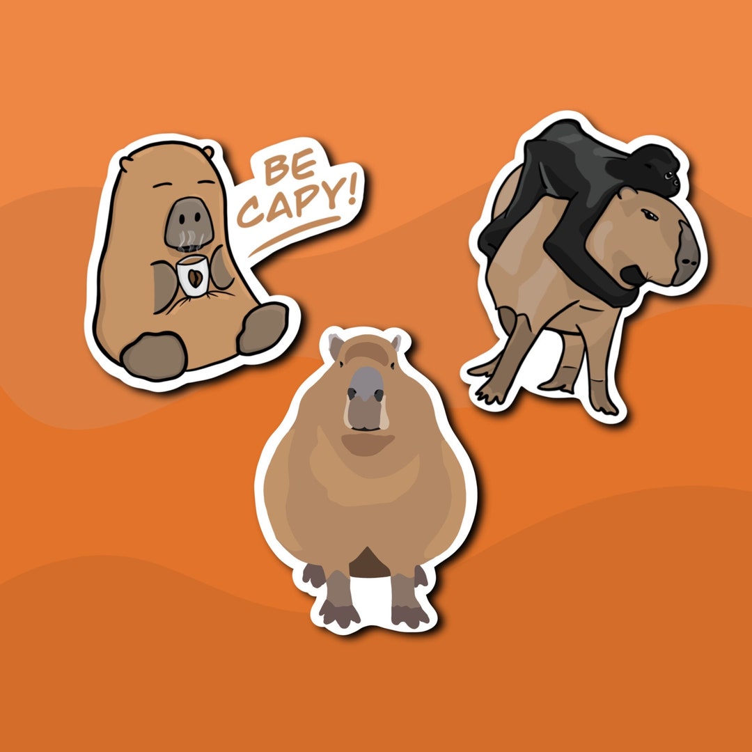 Capybara Stickers Pack, Cute Stickers, Furry Sticker, Vinyl Stickers ...