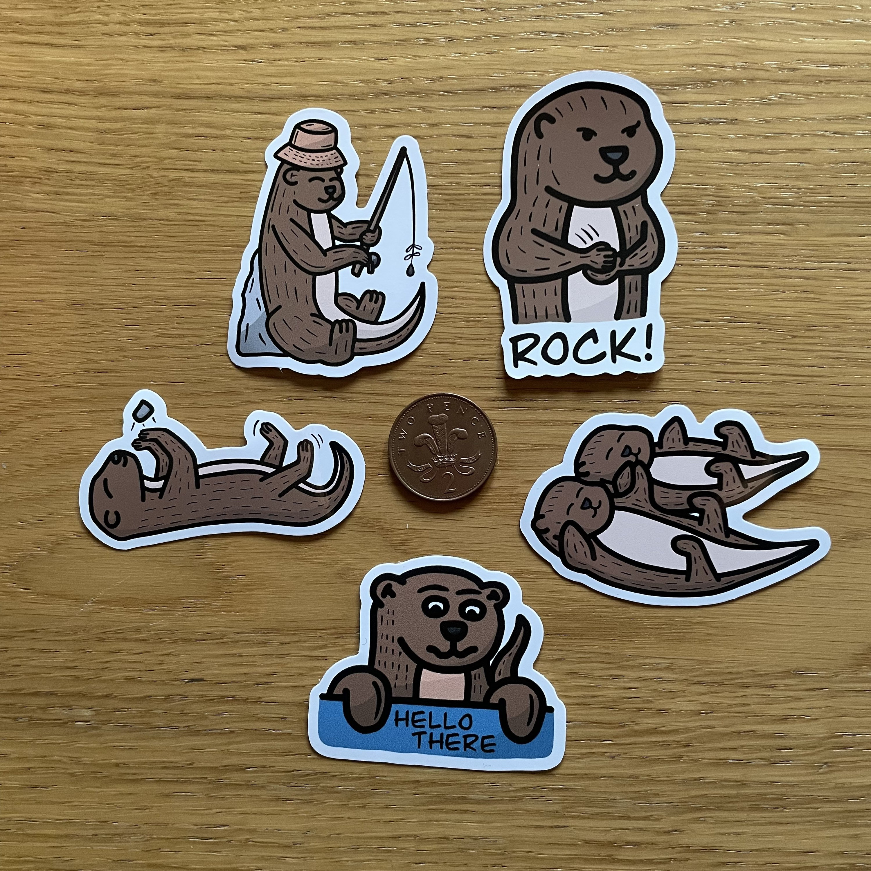 Otter Stickers Pack Otter Sticker Otter Gifts Cute - Etsy