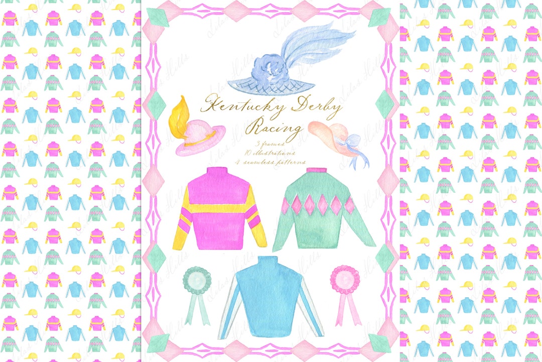 Kentucky Derby Horse Race Hat Jockey DIY Digital Clipart. Digital Paper ...