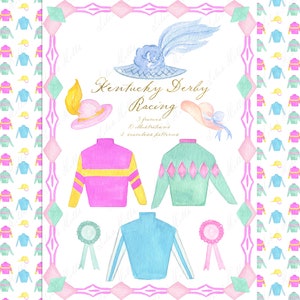 Kentucky Derby Horse Race Hat Jockey DIY Digital Clipart. Digital Paper ...
