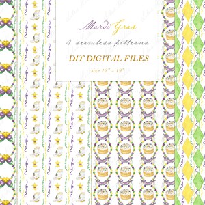 Mardi Gras DIY Digital Clipart. Vintage Card Digital Paper Frames - Etsy