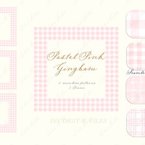 Gingham Pastel Pink Pattern Frames DIY Baby Shower Invitation Digital ...