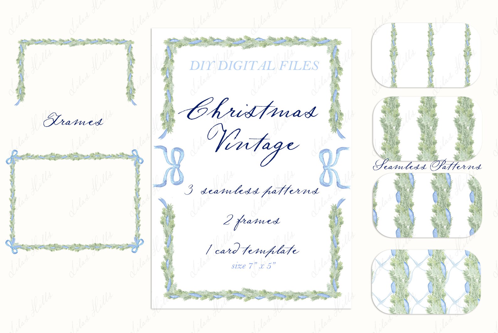 Vintage Christmas. DIY Digital Clipart. Digital Paper Frames - Etsy