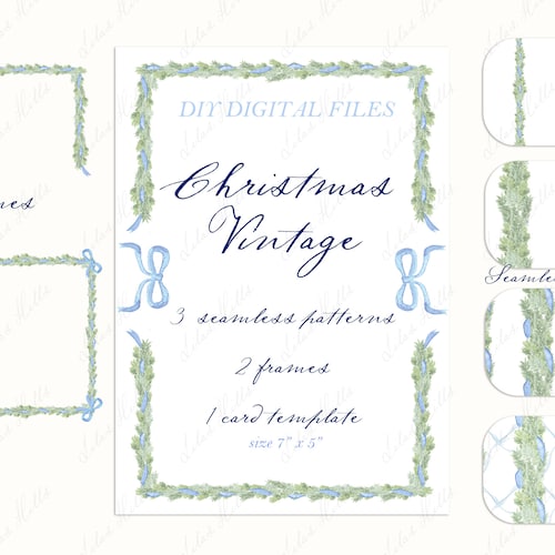 Holly Christmas. DIY Digital Clipart. Digital Paper Frames - Etsy