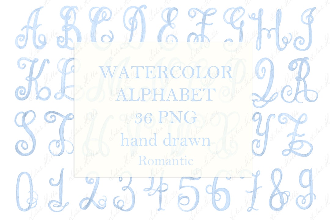 Wedding Monogram PNG Calligraphy Letters Numbers for Crest DIY Romantic ...