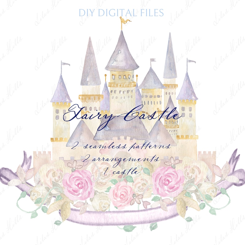 Castle Watercolor - Etsy