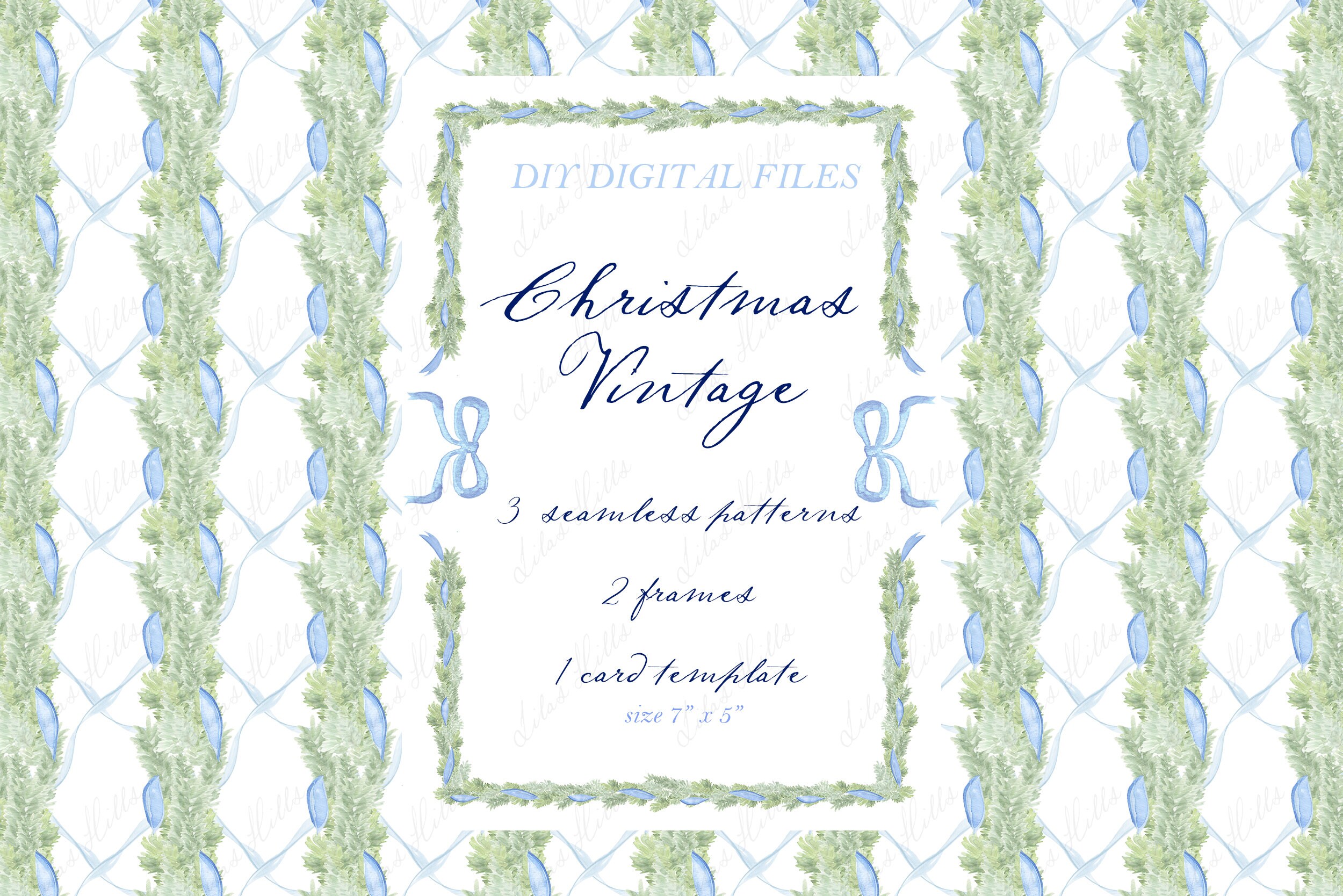 Vintage Christmas. DIY Digital Clipart. Digital Paper Frames - Etsy