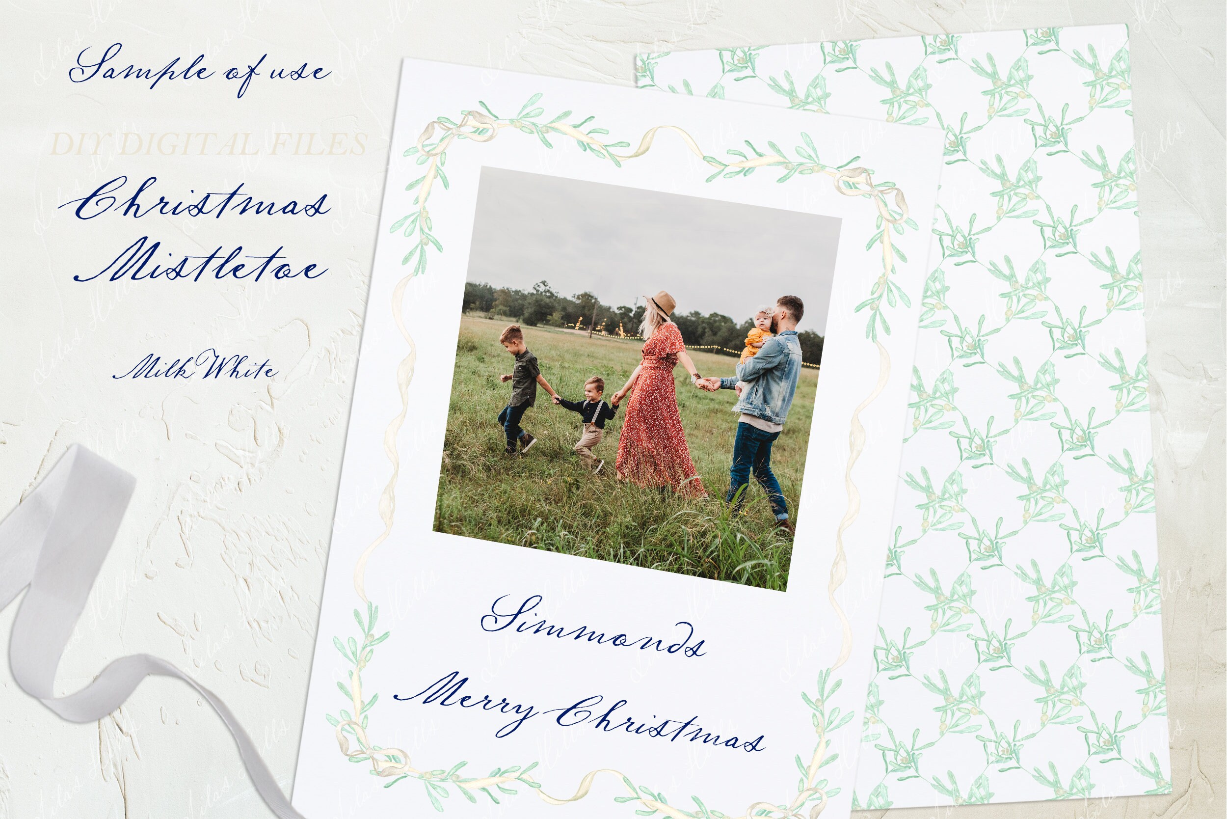 Mistletoe Christmas. DIY Digital Clipart. Digital Paper Frames - Etsy