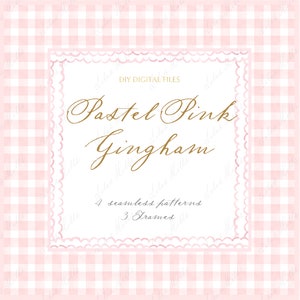 Gingham Pastel Pink Pattern Frames DIY Baby Shower Invitation Digital ...