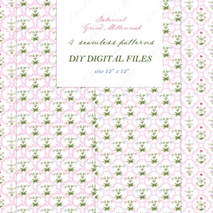 Grand Millennial Botanical Flowers Watercolor DIY Clipart Grand ...