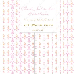 Pink Nutcracker Vintage Christmas Street Lamp. DIY Digital Paper ...