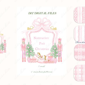 Pink Christmas Crest Clipart, Nutcracker Watercolor DIY (digital Papers ...