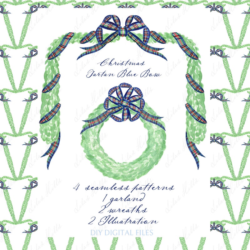 Blue Plaid Ribbon Clipart - Etsy