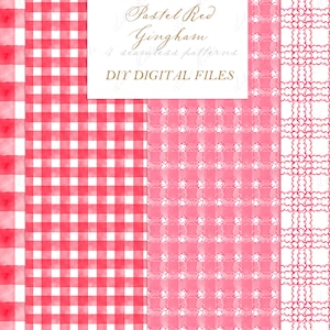 Gingham Red Pattern Frames DIY Baby Shower Invitation Digital Paper ...