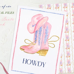 Howdy Vintage DIY Digital Clipart. Digital Paper Frames Card Templates ...