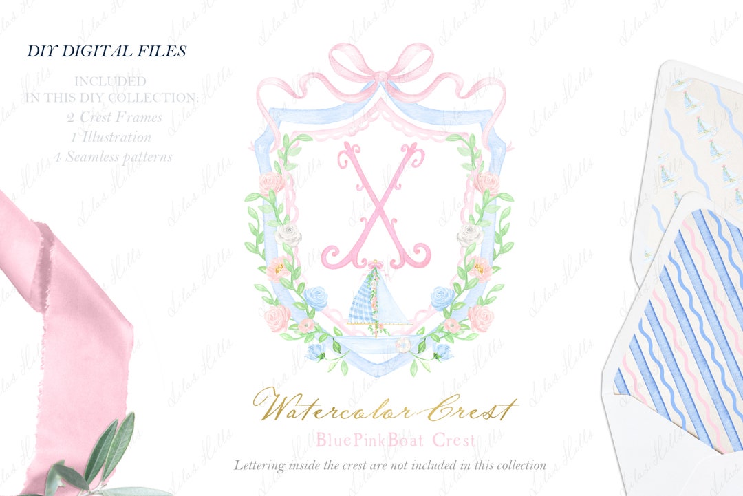 Boat Sailor Light Blue Pink Crest Baby Girl Boy DIY Hospital Door Sign ...