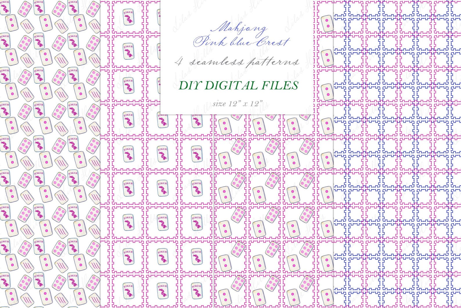 Mahjong Crest Watercolor Clipart, Wedding DIY (digital Download) - Etsy