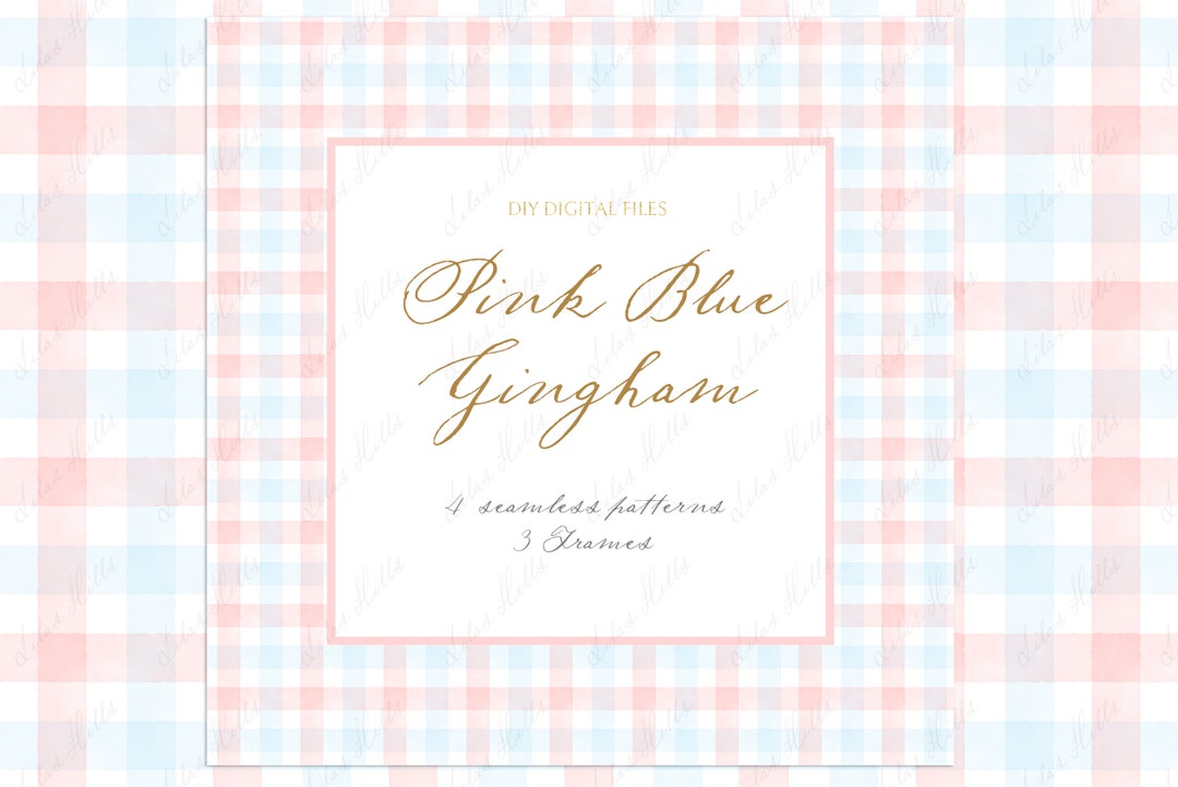 Pastel Pink and Blue Gingham Patterns and Frames (digital Download) - Etsy