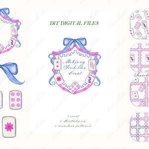 Mahjong Crest Watercolor Clipart, Wedding DIY (digital Download) - Etsy