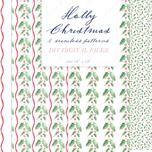 Holly Christmas. DIY Digital Clipart. Digital Paper Frames Card ...
